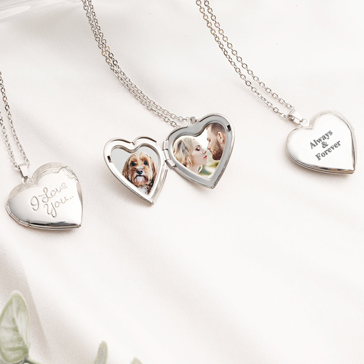 Engraved Personalized Photo Heart Locket Necklace – Mighty Dainty